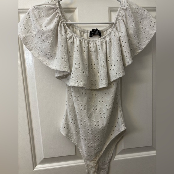 Tops | White Eyelet Ruffle Kids One Piece | Poshmark